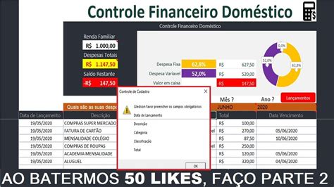 automatizando planilha de controle financeiro do zero no excel youtube