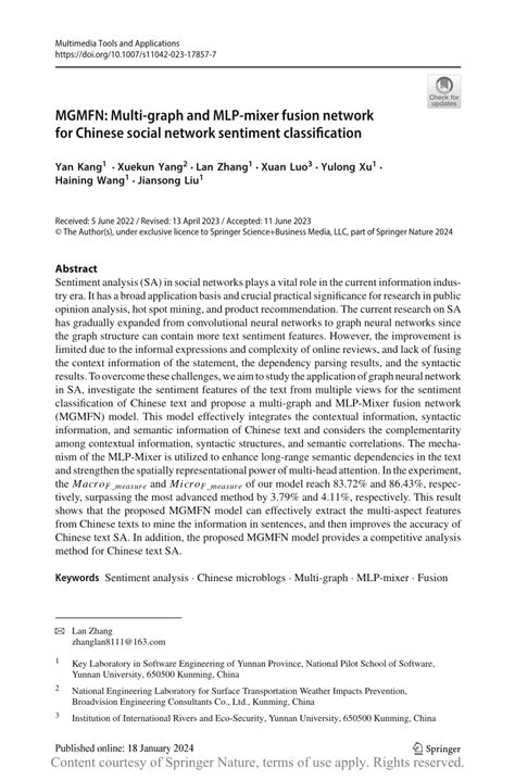 Mgmfn Multi Graph And Mlp Mixer Fusion Network For Chinese Social Network Sentiment Classification