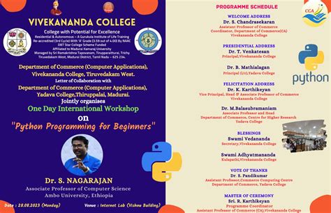 One Day International Workshop On Python Programming For Beginners