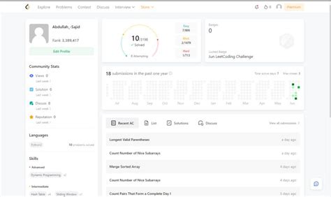 solved 10 problems on leetcode abdullah sajid posted on the topic