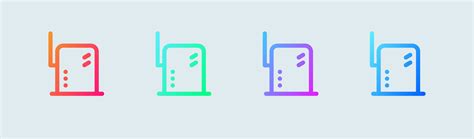 Router Line Icon In Gradient Colors Network Connection Signs