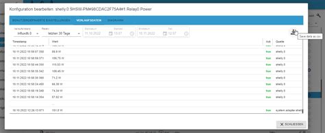 influx csv datei nur der letzten stunde