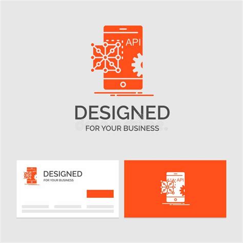 Business Logo Template For Api Application Coding Development Mobile Orange Visiting Cards