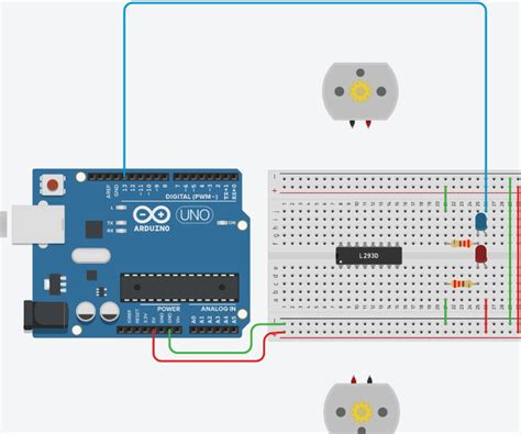 Arduino With Dual Motor Tank Coded In Tinkercad Codeblocks And L293d Driver Chip 6 Steps
