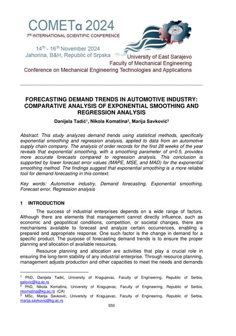 pdf forecasting demand trends in automotive industry comparative