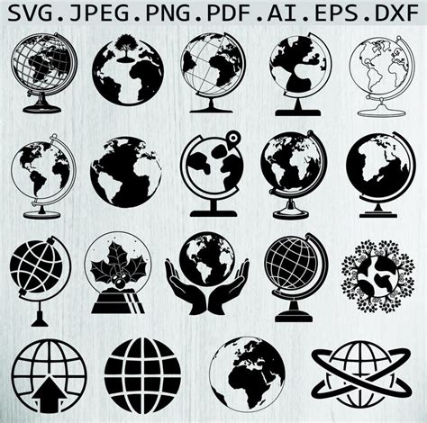 Globe Svg Bundle World Svg World Globe Svg Earth Svg Globe Cut
