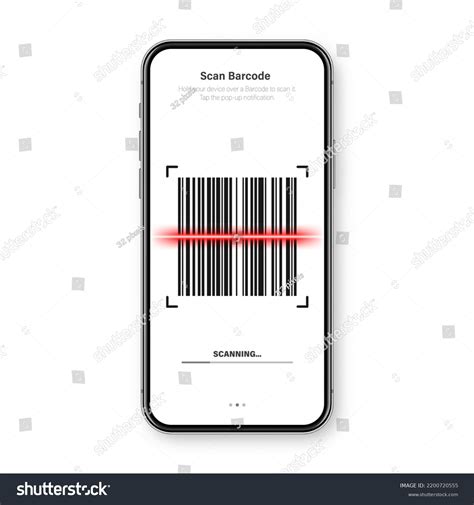 barcode scanner reader app smartphone identification stock vector