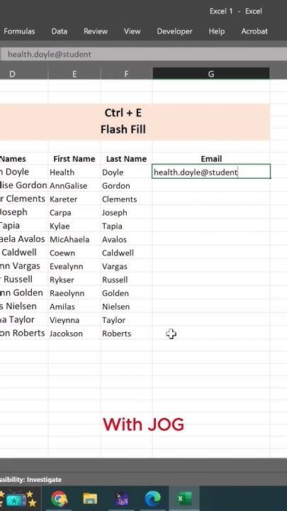 How To Use The Flash Fill Shortcut In Excel Data Entry Exceltips