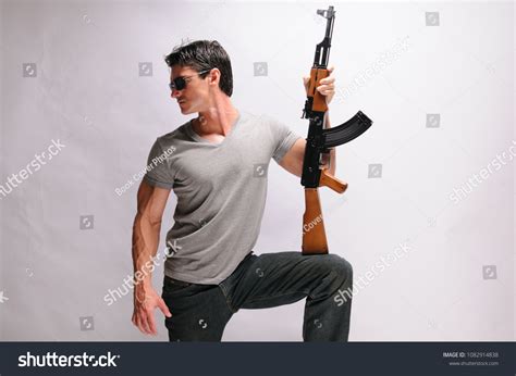 Sexy Sniper Holds His Rifle Closely Stock Photo Shutterstock