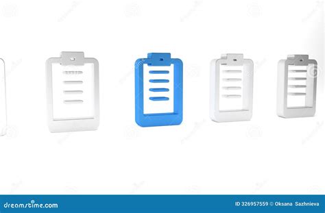 Blue Clipboard With Checklist Icon Isolated On White Background Control List Symbol Stock