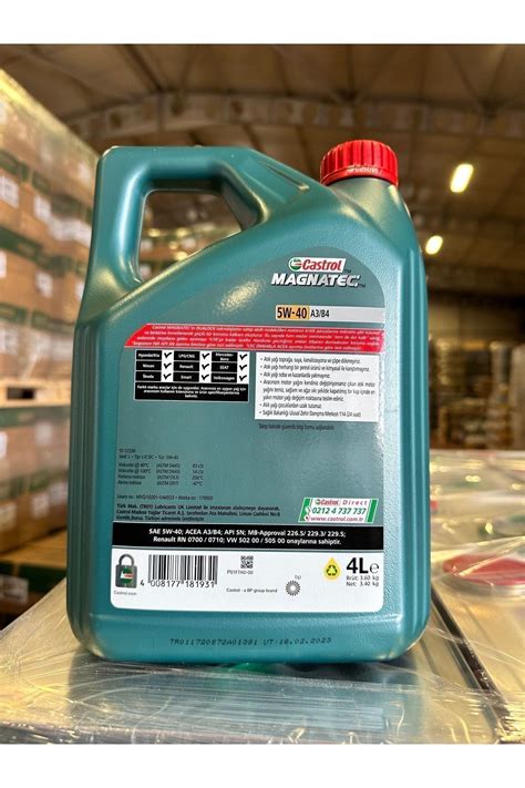 Castrol Magnatec 5w40 A3 B4 4lt 2024 Üretim Fiyatı Yorumları