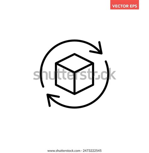 Black Single Rotating 3d Cube Model Stock Vector Royalty Free 2473222545 Shutterstock