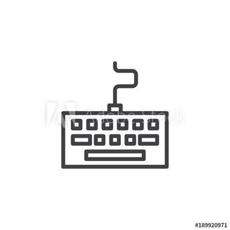 Computer Keyboard Line Icon Outline Vector Sign Linear Style Pictogram Isolated On White
