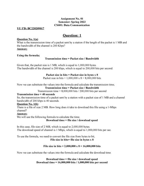 cs601 assignment no 01 semester spring 2023 cs601 data