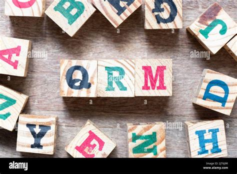 Alphabet Letter Block In Word Qrm Abbreviation Of Quality Risk Management And Another Letter