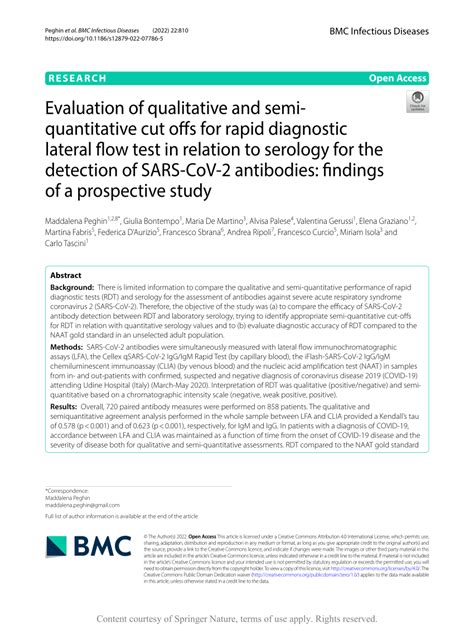Pdf Evaluation Of Qualitative And Semi Quantitative Cut Offs For