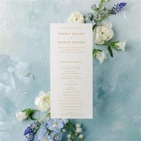 Modern Wedding Ceremony Program — Minimal Elegant Printed Wedding