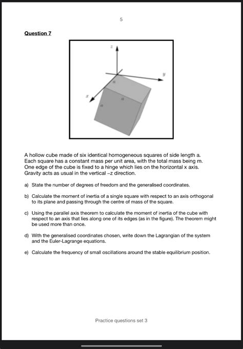Solved 5 Question 7 A Hollow Cube Made Of Six Identical Chegg Com