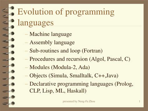 Ppt Evolution Of Programming Languages Powerpoint Presentation Free