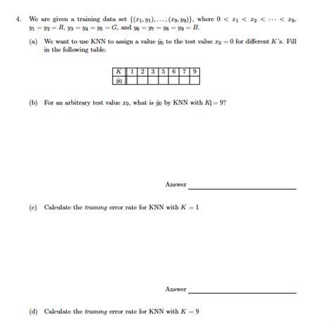 Solved We Are Given A Training Data Set X1 Y1 X9 Y9 Chegg Com
