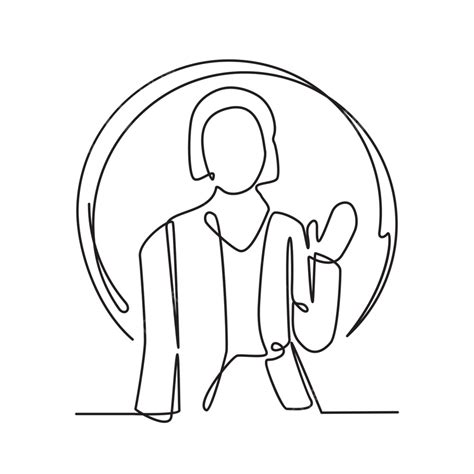 女商人舉手辦公室工作概念連續畫線插圖 套裝 圓圈 草圖向量圖案素材免費下載，png，eps和ai素材下載 Pngtree