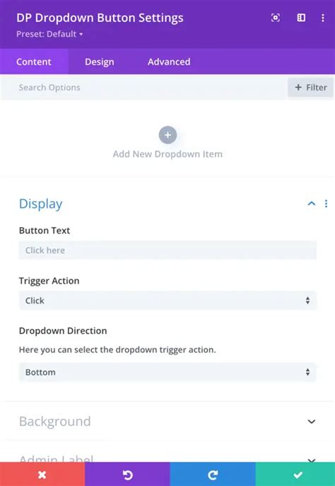 Dropdown Button Divi Extended Documentation