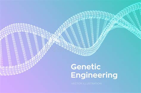 Dna Sequence Wireframe Dna Molecules Structure Mesh Dna Code Editable
