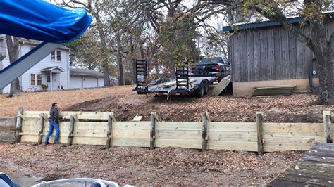 4x50 Wooden Retaining Wall With Deadman Anchors Hd 1080p Youtube