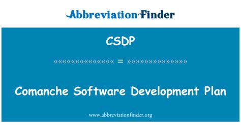 Csdp Stands For Comanche Software Development Plan Abbreviation Finder