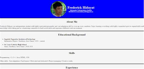 Tugas Pemrograman Web Membuat CV