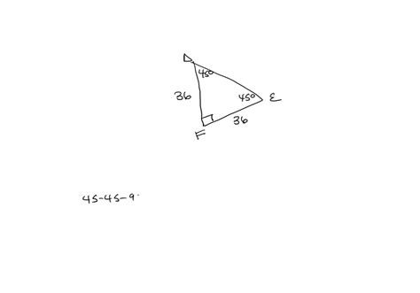 Solved Consider Triangle Def The Legs Have A Length Of 36 Units What Is The Length Of The
