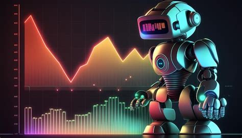 Premium Photo A Robot With A Graph In The Background