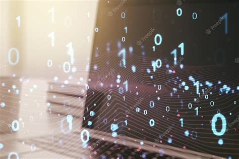 premium photo creative abstract binary code hologram on modern