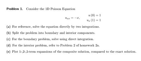 Solved Problem 1 Consider The 1d Poisson Equation Uxx X