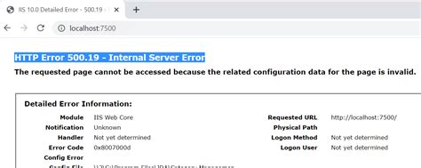 Asp Net How Do I Resolved Error Internal Server Error In IIS Stack Overflow