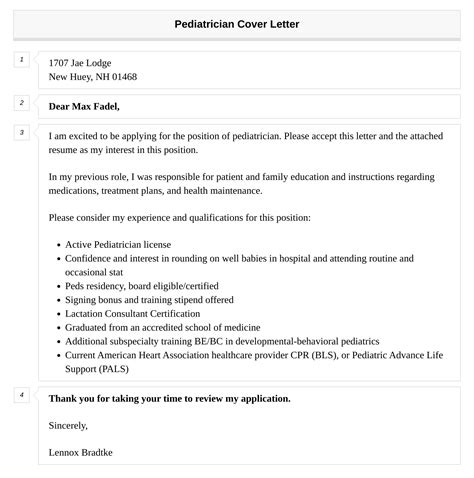 Pediatrician Cover Letter Velvet Jobs