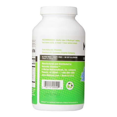 Medizym Systemic Enzyme Formula Dietary Tablets 800 Ea