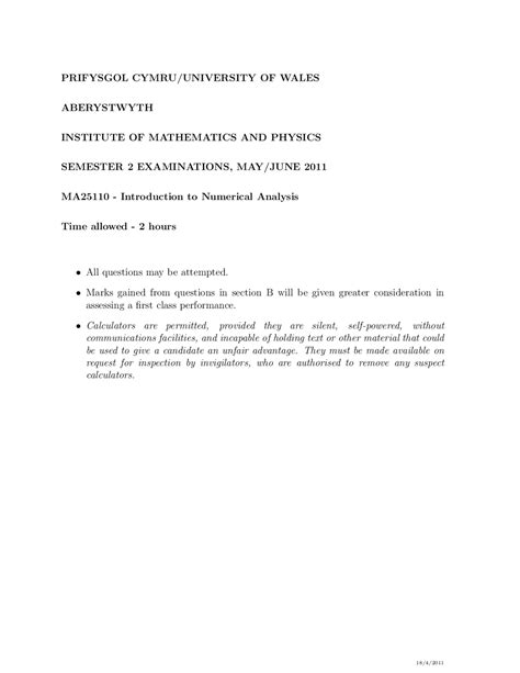 Difference Introduction To Numerical Analysis Exam Docsity