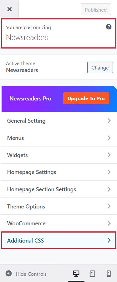 Additional Css Themeinwp Documentation