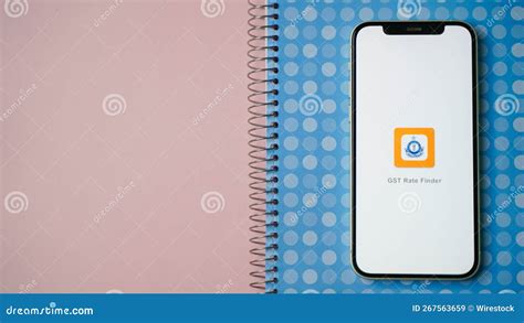 Gst Rate Finder Is A Mobile Phone App On Colour Background Editorial Stock Image Illustration