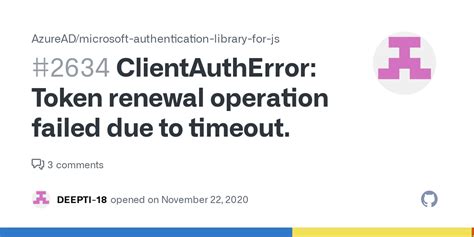 Clientautherror Token Renewal Operation Failed Due To Timeout · Issue 2634 · Azuread