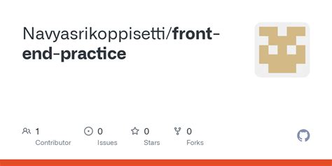 github navyasrikoppisetti front end practice