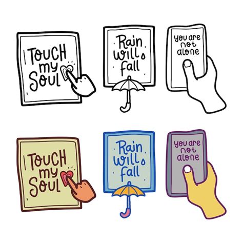 Premium Vector Collection Set Doodle With Lettering Text