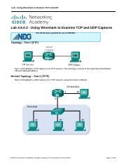 Lab Using Wireshark To Examine TCP And UDP Captures Docx Lab Using Wireshark To