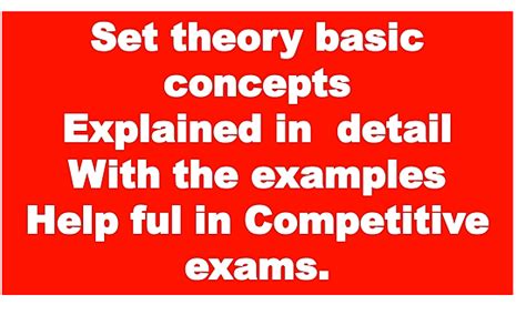 Set Theory Basic Concepts Explained In Detail Jkssb