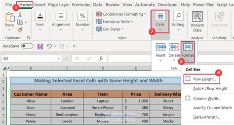 How to Make Excel Cells the Same Height and Width