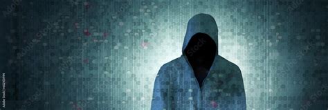 Hacker Without Face Concept Of Dark Web Hacking Cybersecurity AI Generated Image Stock