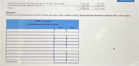 Solved Problem 19 1a Algo Variable Costing Income