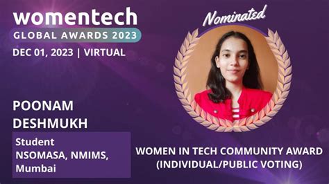 Poonam Deshmukh On Linkedin Poonam Deshmukh Nominated For The Women In Tech Global Awards 2023