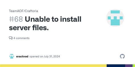 Unable To Install Server Files · Issue 68 · Teamaofcraftoria · Github